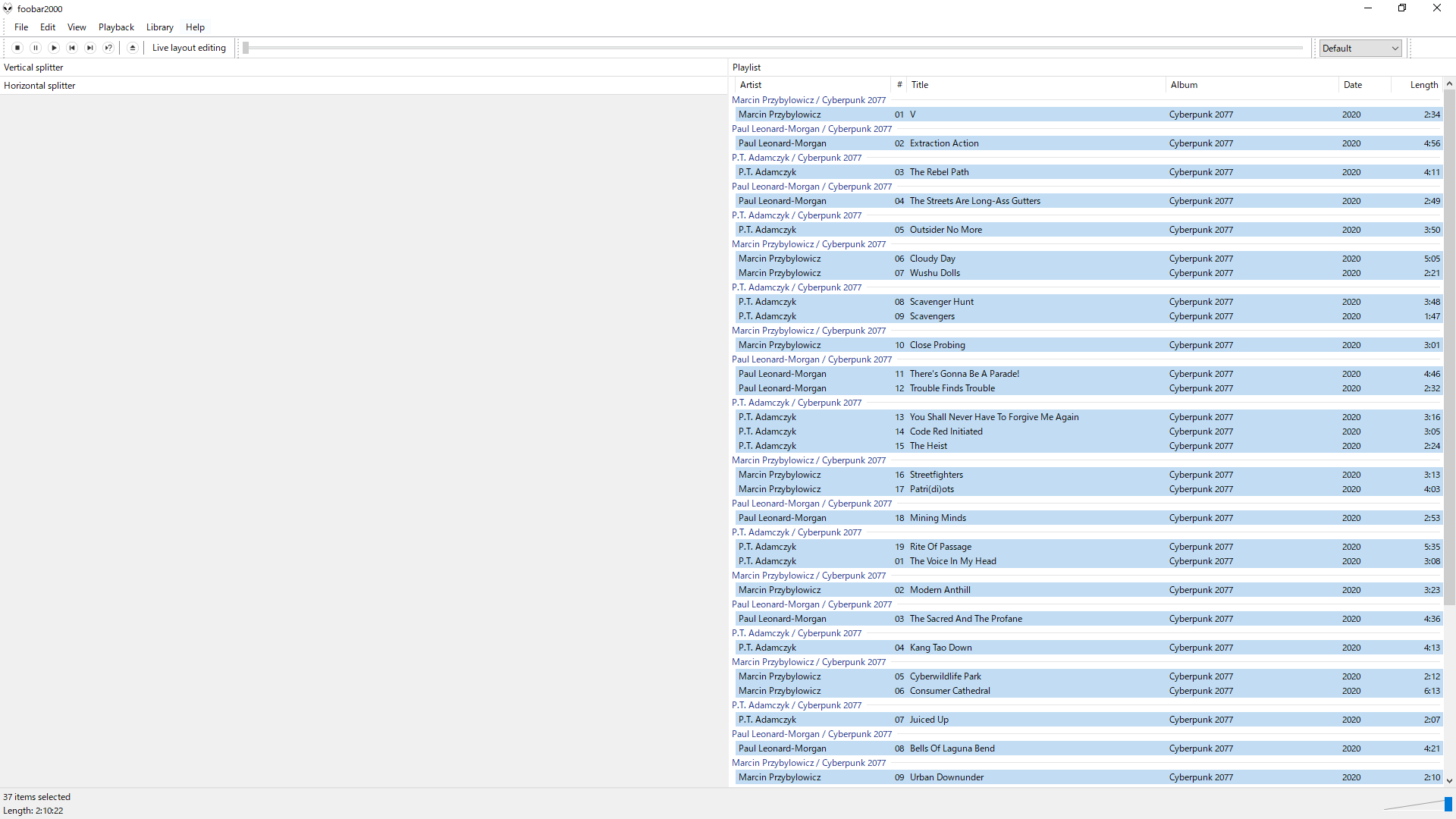 レイアウトを変更する(2) – Columns UIのレイアウト設定を行う | foobar2000 基礎編